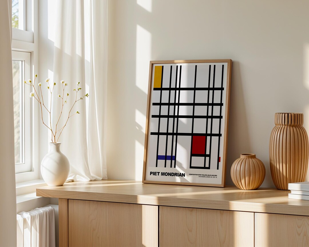 Piet Mondrian Tate Modern Poster, Modern Geometric Wall Art, Abstract ...