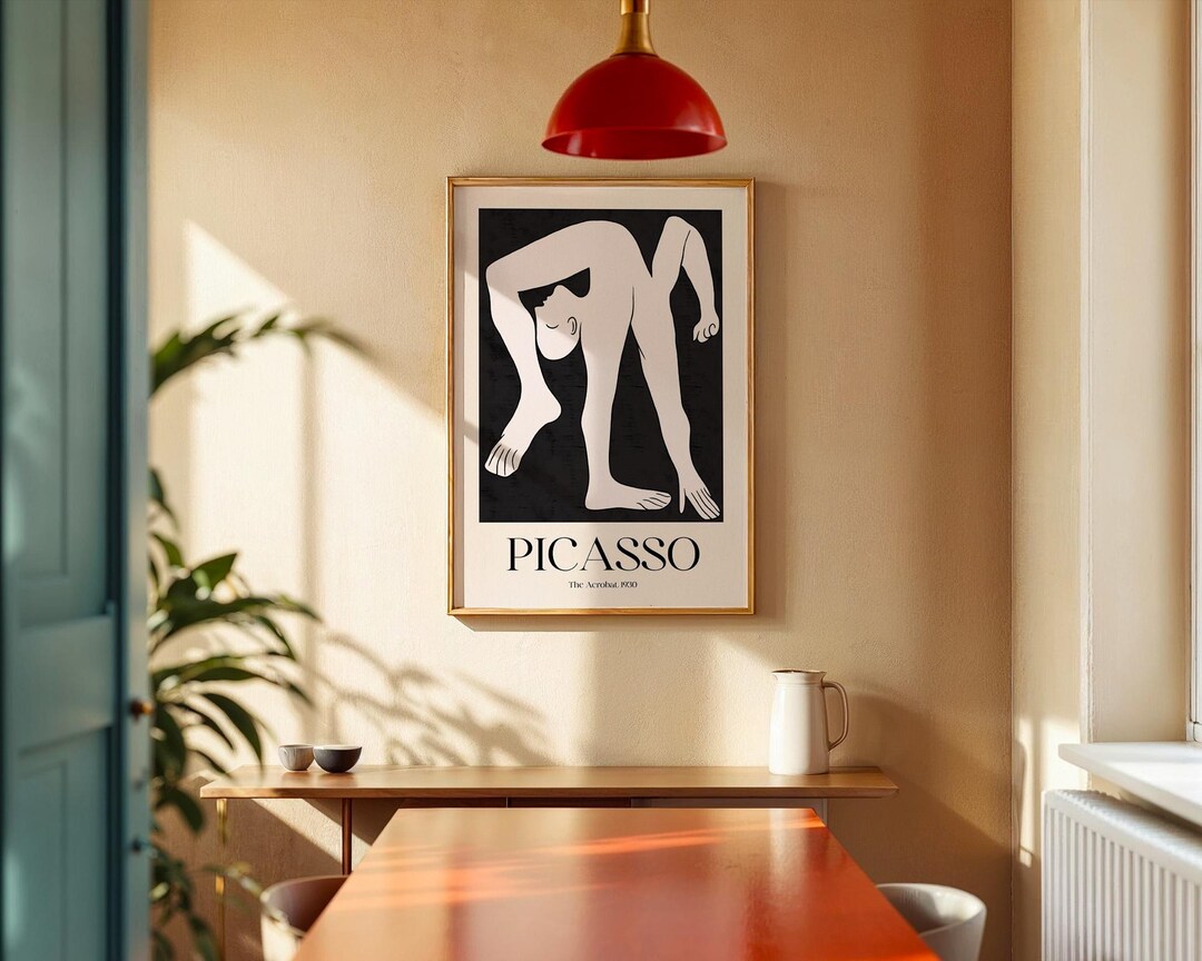 Picasso the Acrobat Poster, Modern Geometric Wall Art, Abstract ...