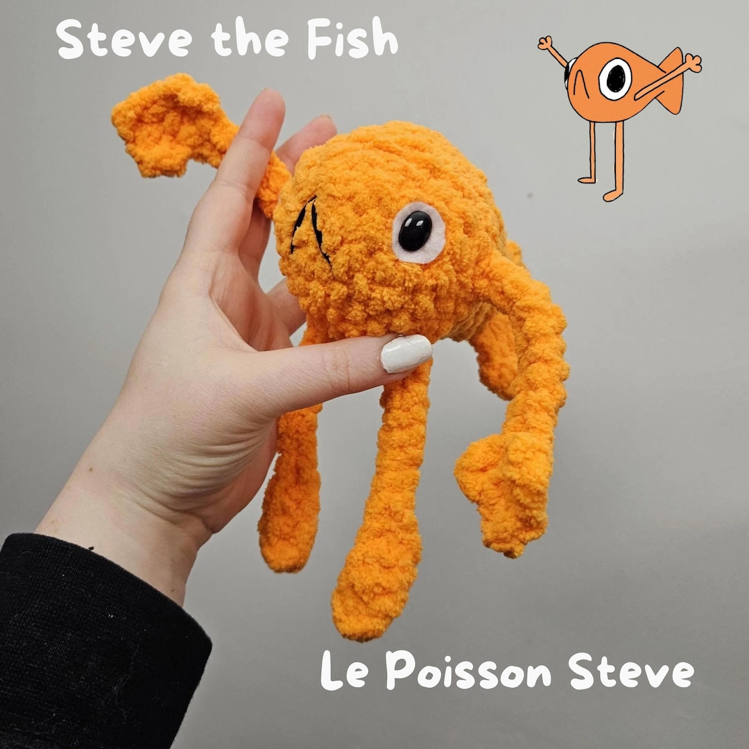 Steve the Fish | Le Poisson Steve Handmade Crochet Plushie - Etsy