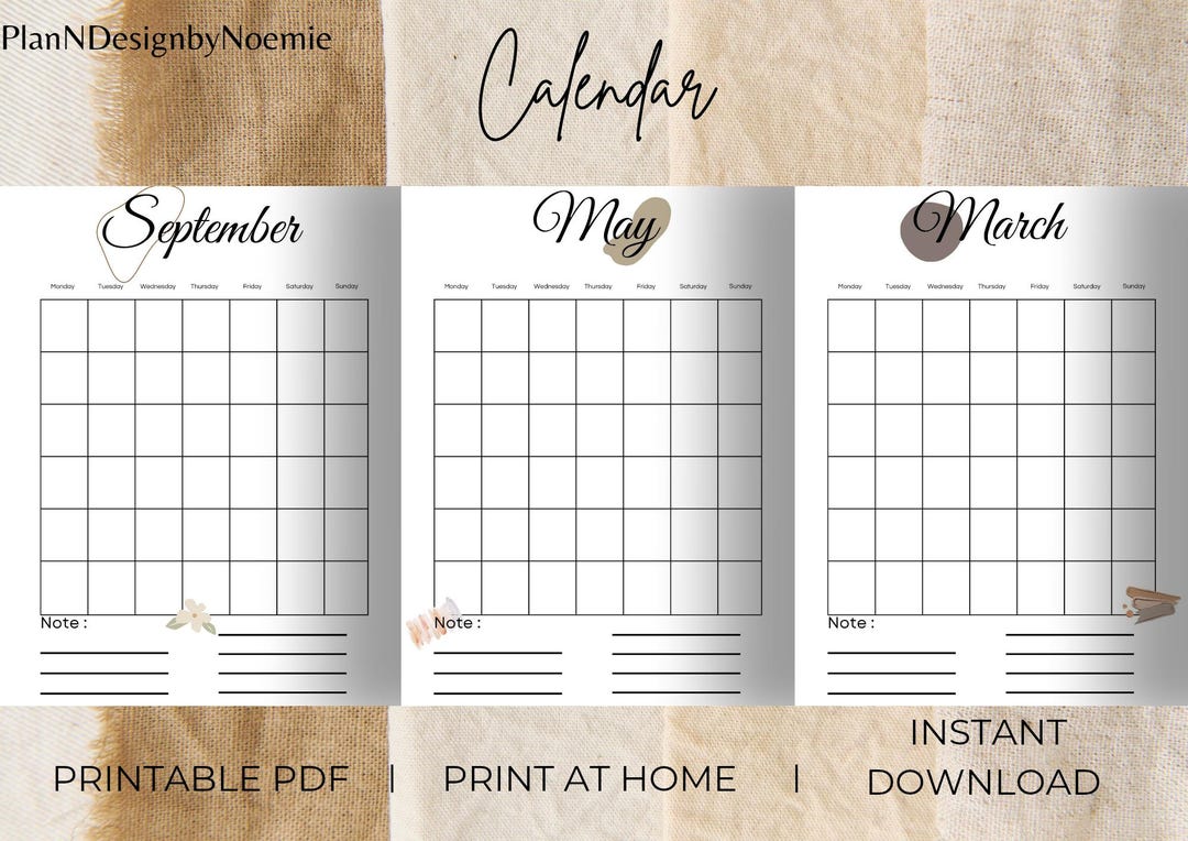 Minimalist Calendar | Neutral Colors - Etsy