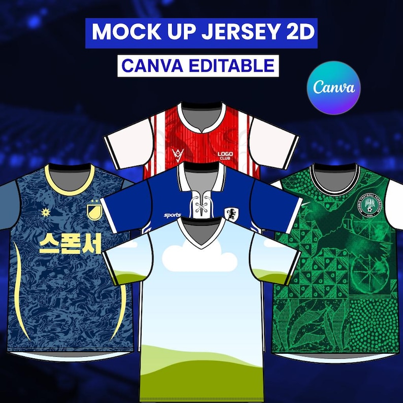 Editable Jersey Mockup: Canva Template, Customizable Sports Design ...