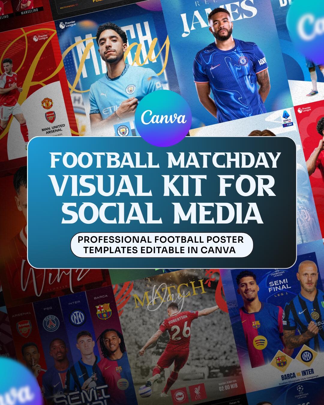 30 Editable Football Graphics Pack – Complete Matchday & Player Visual ...