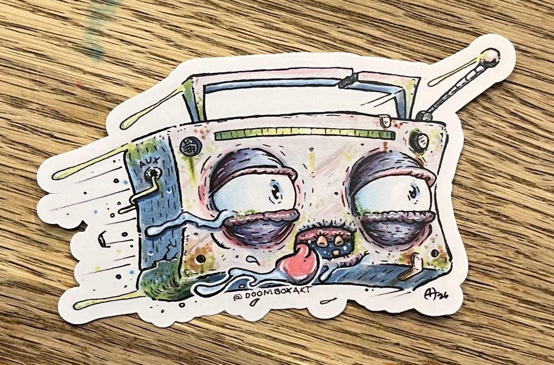 Sticker, Boombox!! 4" Matte Vinyl Sticker (indoor/outdoor) - Etsy