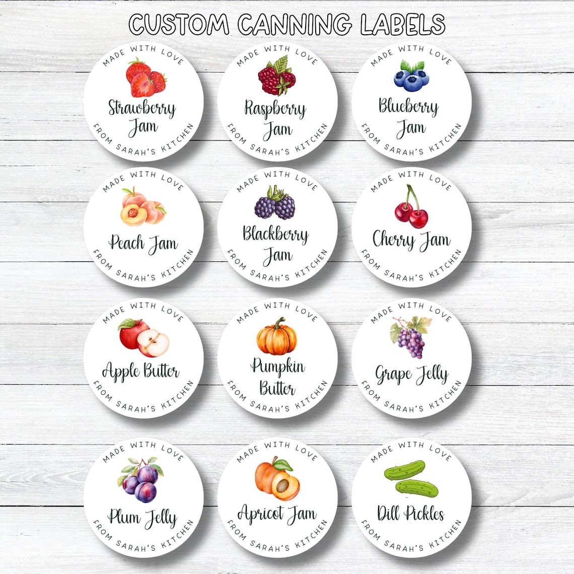 Personalized Jam and Canning Stickers, Custom Lid Labels for Jars ...