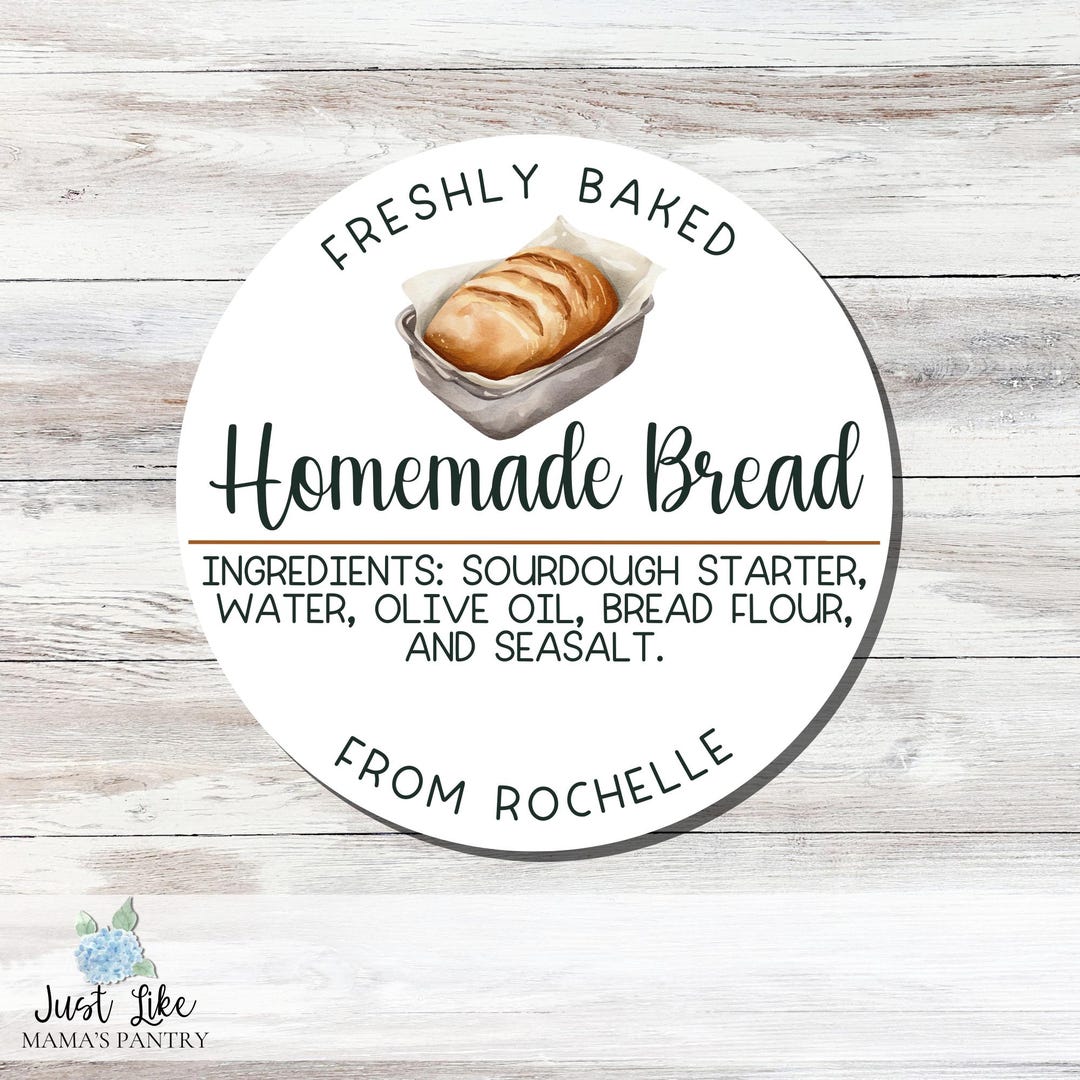 Personalized Homemade Bread Labels: Custom Stickers - Etsy