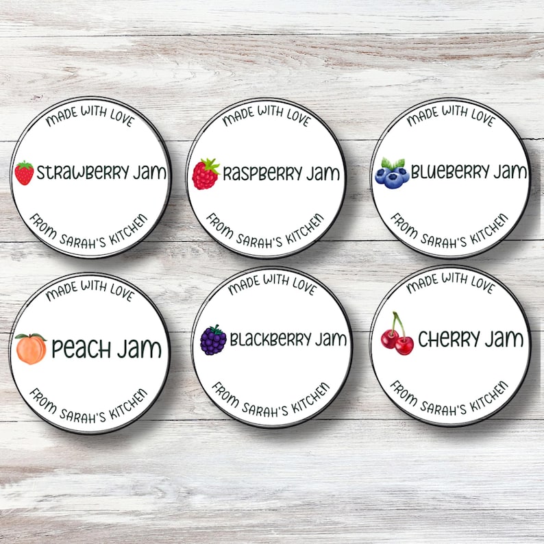 Personalized Jam and Canning Stickers, Custom Lid Labels for Jars ...