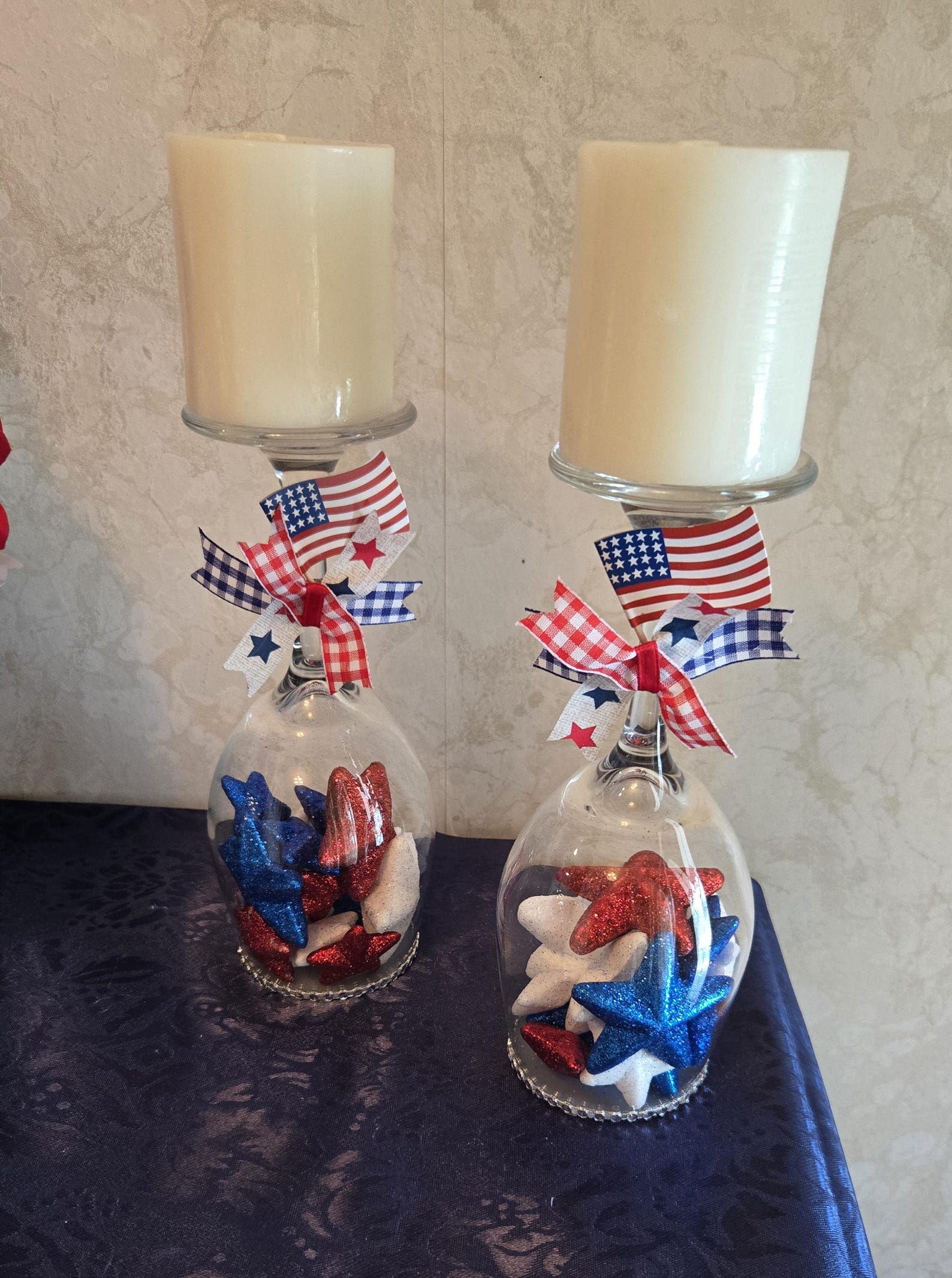 Patriotic USA Red, White, and Blue Candle Holders. Perfect for Memorial ...