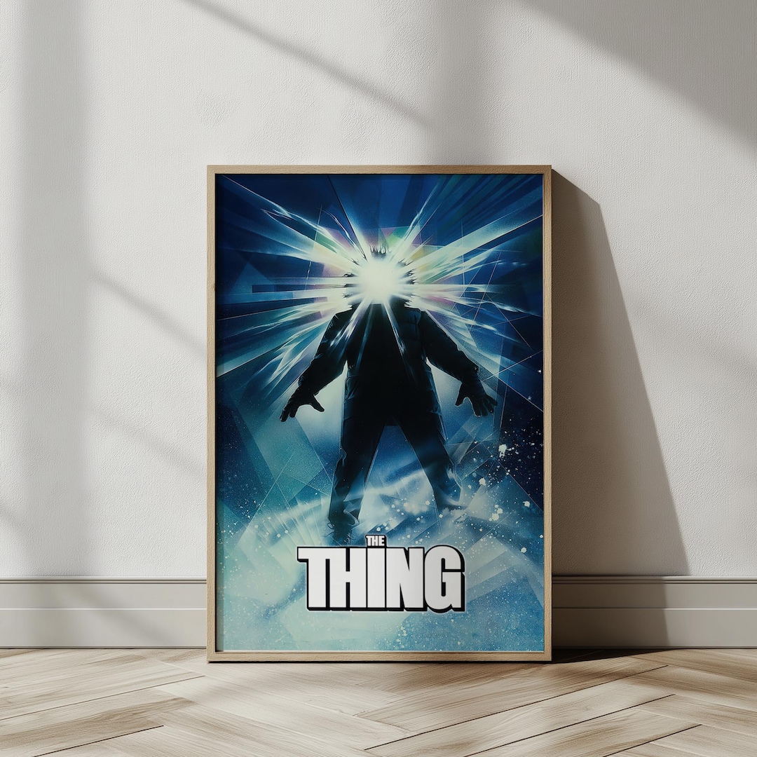 Retro Sci Fi Horror Poster – Matte Wall Art Print With Neon Light Burst ...