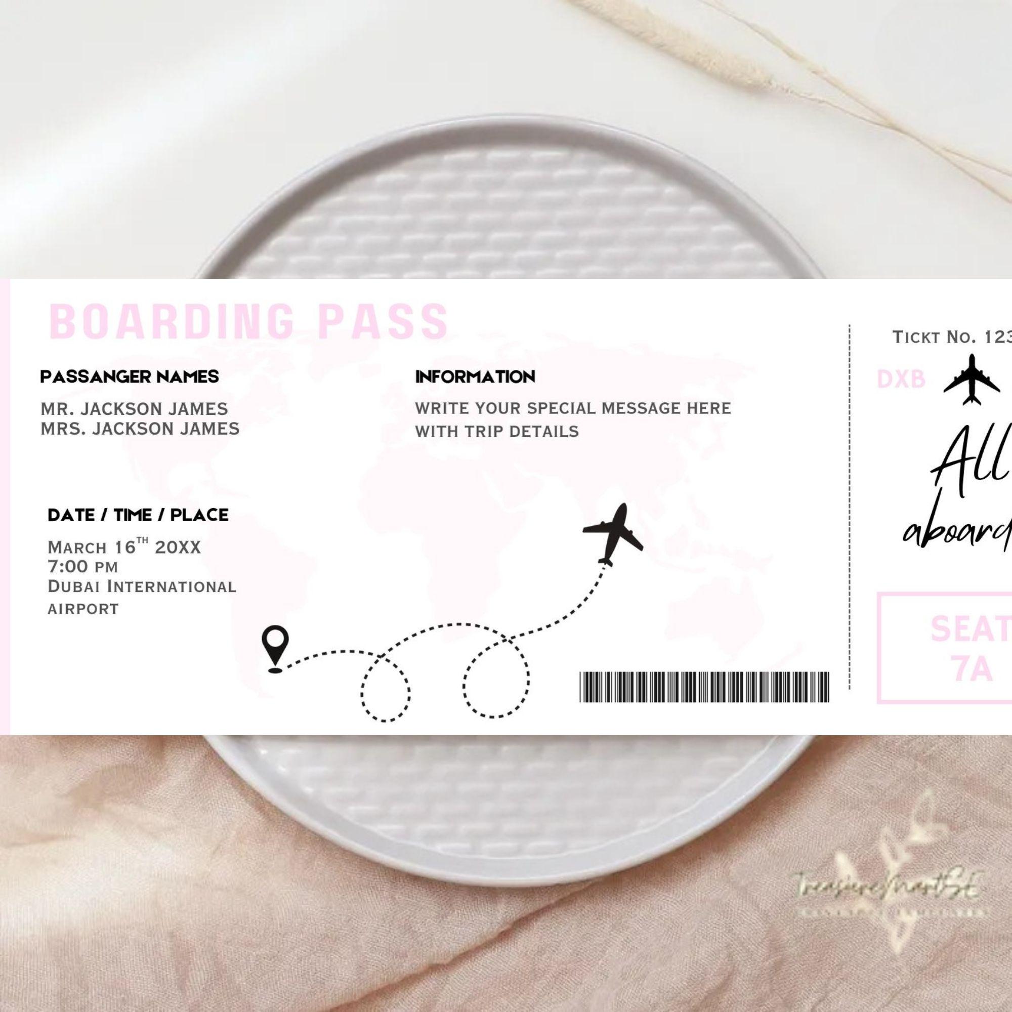 Birthday Party Boarding Pass Invitation, Printable Flight Ticket Invite ...
