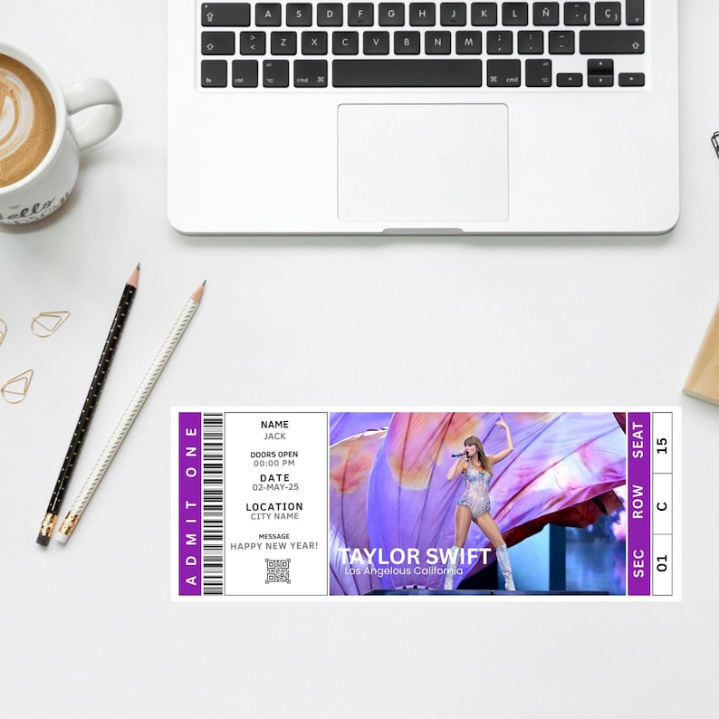 Editable Concert Ticket Template | Custom Concert Ticket | Printable ...