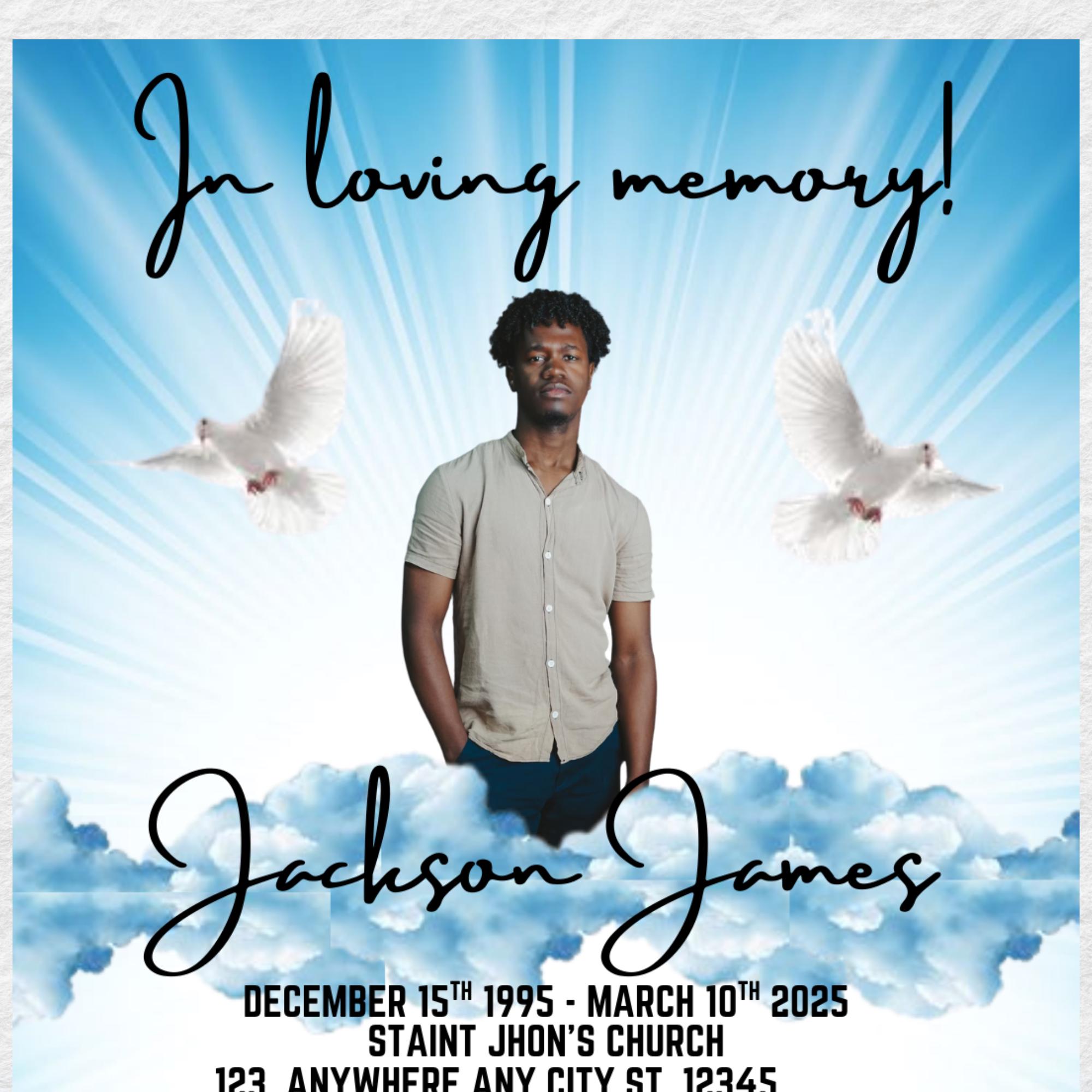 Funeral Memorial Announcement Flyer, DIY Flyer Template Design, in ...