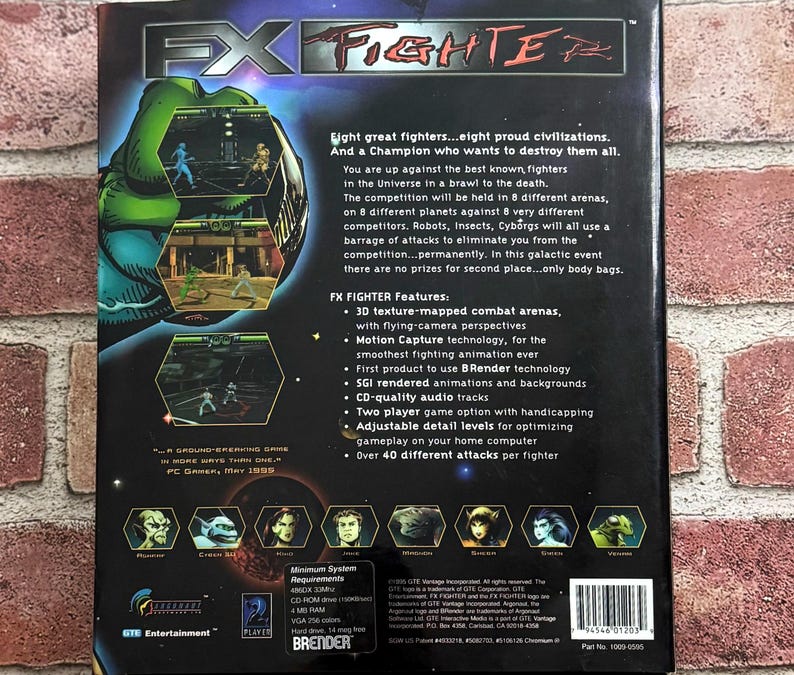 FX Fighter PC Complete 1995 GTE Entertainment Argonaut Software - Etsy