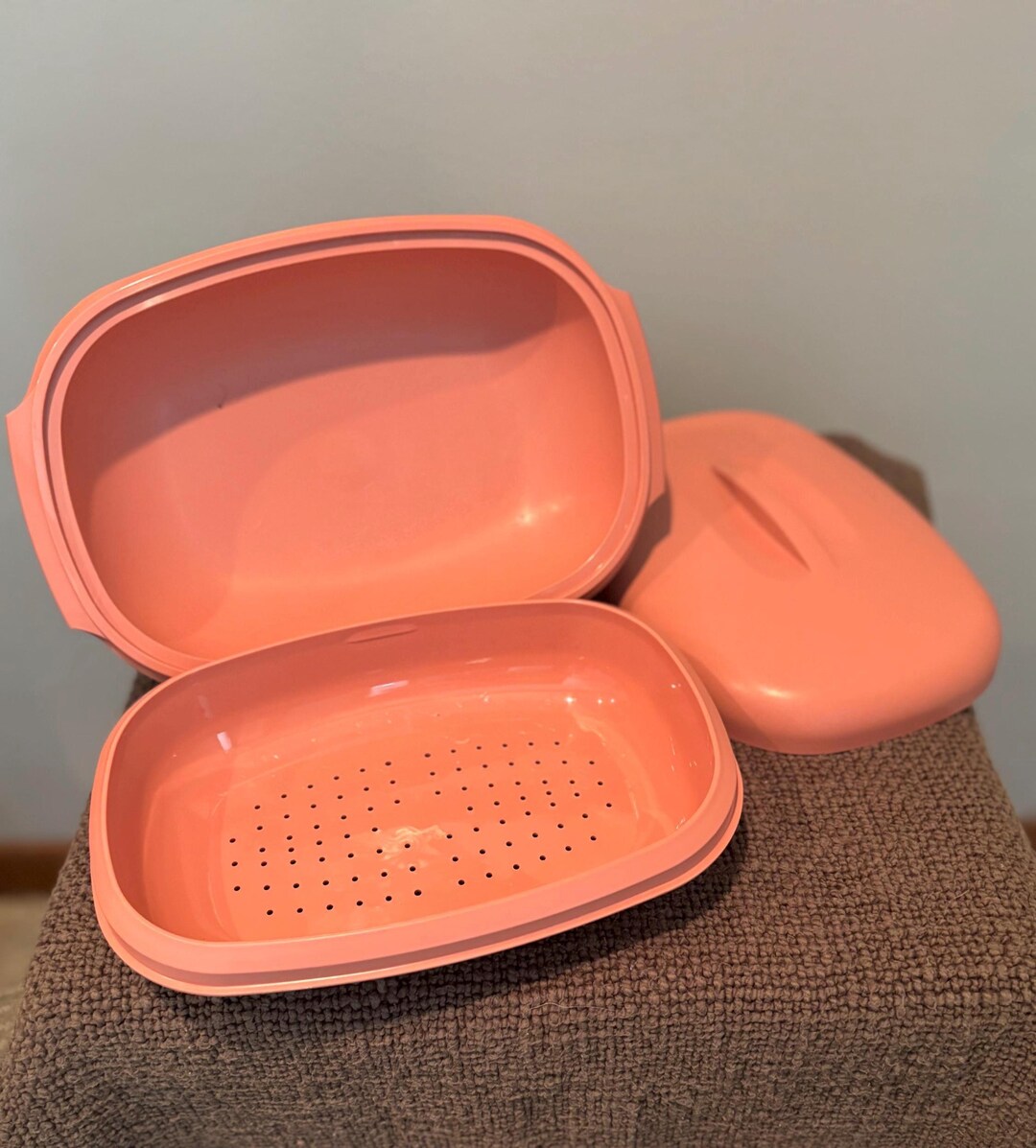 Tupperware Microwave Food Steamer in Rose Pink- 3 Piece Set - Etsy