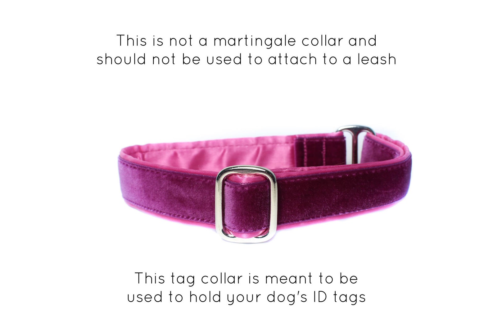 Velvet Dog Tag Collar Velvet Tag Collar 1 Inch Dog Tag - Etsy