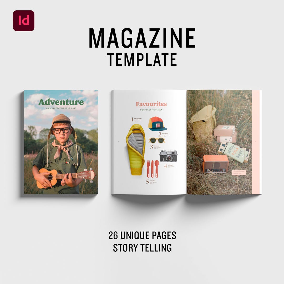 Adventure Magazine Template, A4, Brochure Template, Indesign, Magazine ...