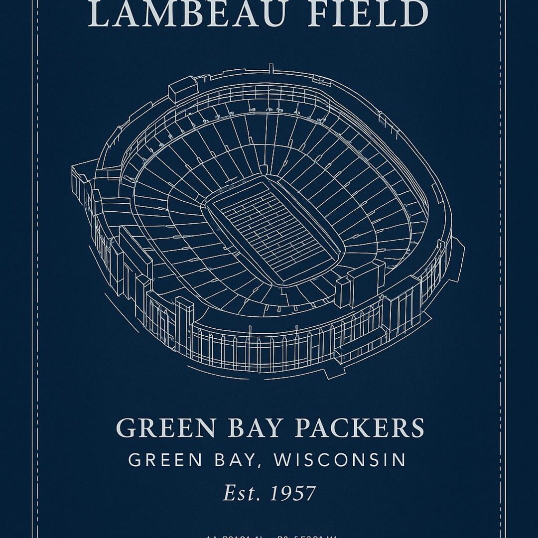 Sports Wall Art, Architecture Digital Download of NFL Lambeau Field ...