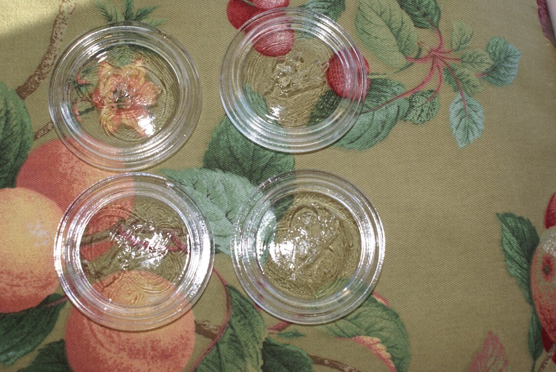 Vintage Glass Canning Jar Lids Etsy