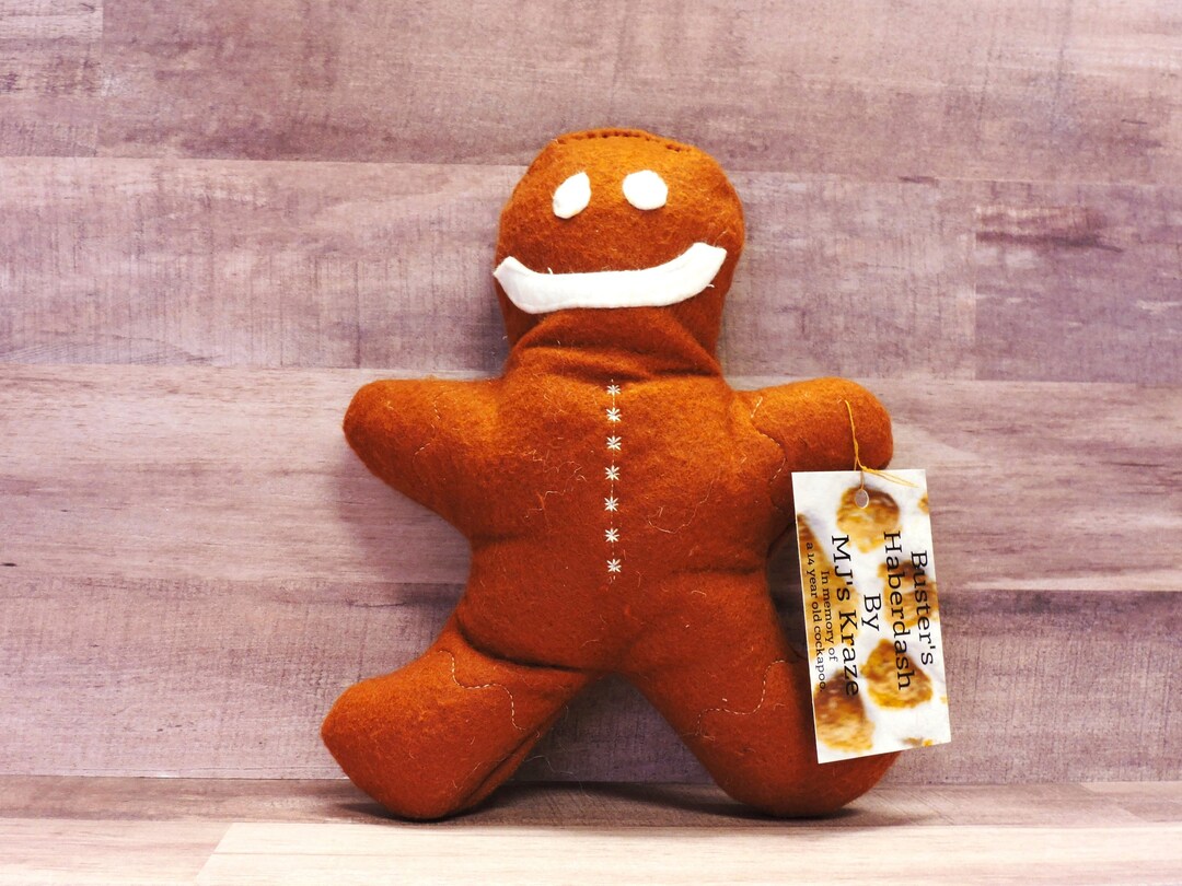 Gingerbread Dog Toy With or Without Squeaker, Medium to Large Christmas ...