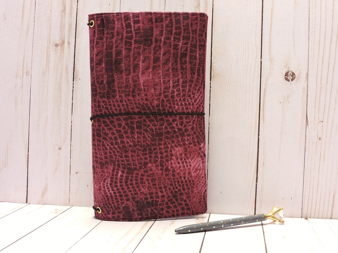 Croco Midori Traveler's Notebook, Vegan Fauxdori A5 A6 or B6 TN and ...