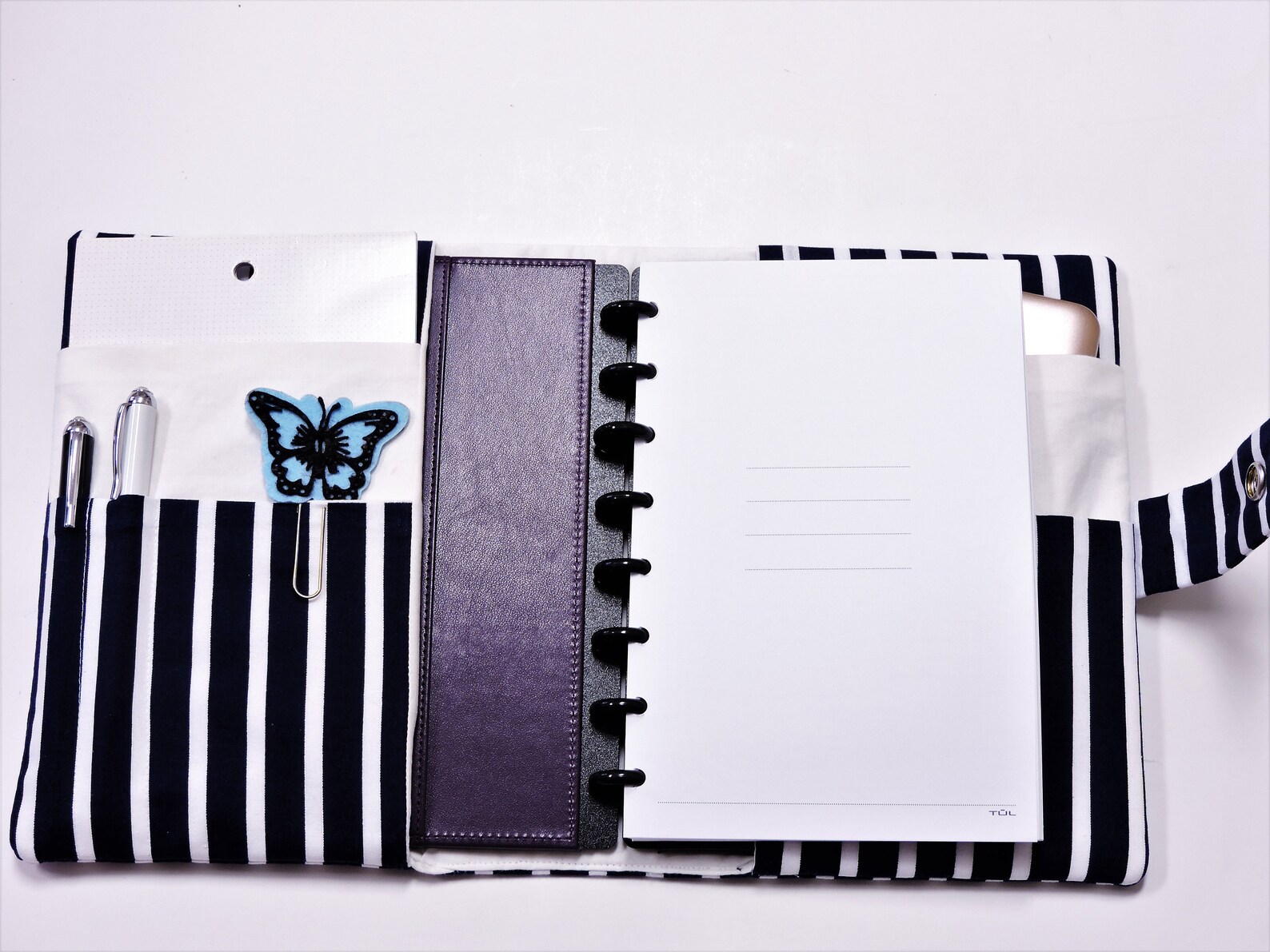 Navy Stripe Planner Cover TUL Monogram Nautical Business - Etsy