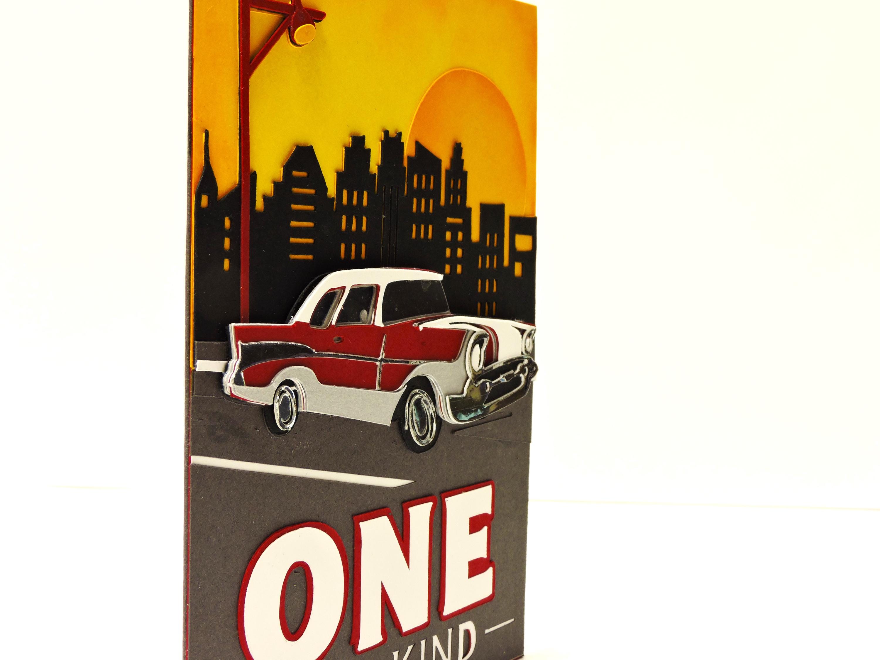 Classic Red Car Birthday Card, Handmade Pop-up Tool Kit - Etsy