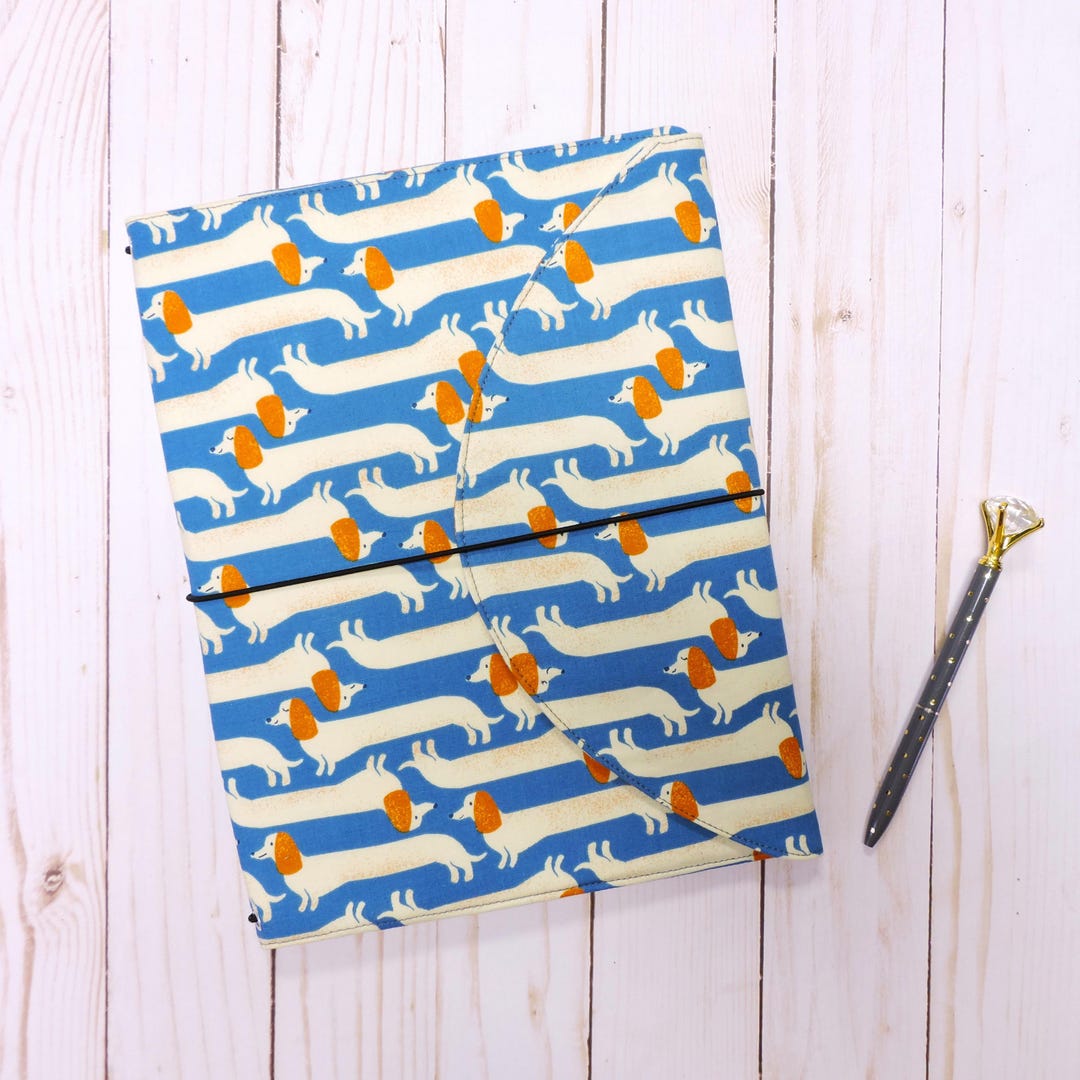 Dachshund Composition Notebook Cover, Blue Doxie Cover for Ruled ...