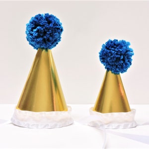 Personalized Gold Party Hat for Cat or Dog, Custom Puppy Metallic ...