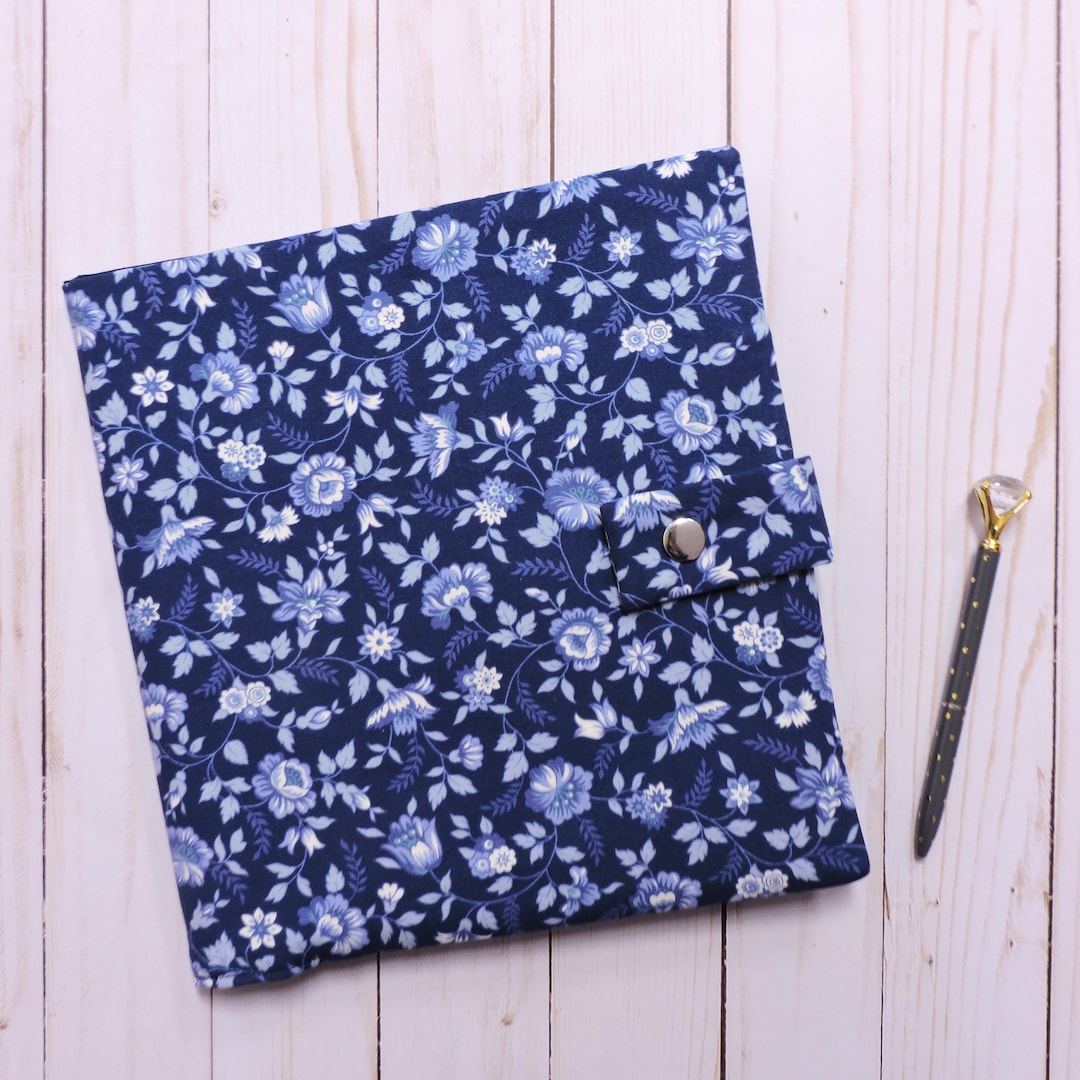 Blue Floral Fabric Planner Cover: Classic Happy Planner, Monogram ...