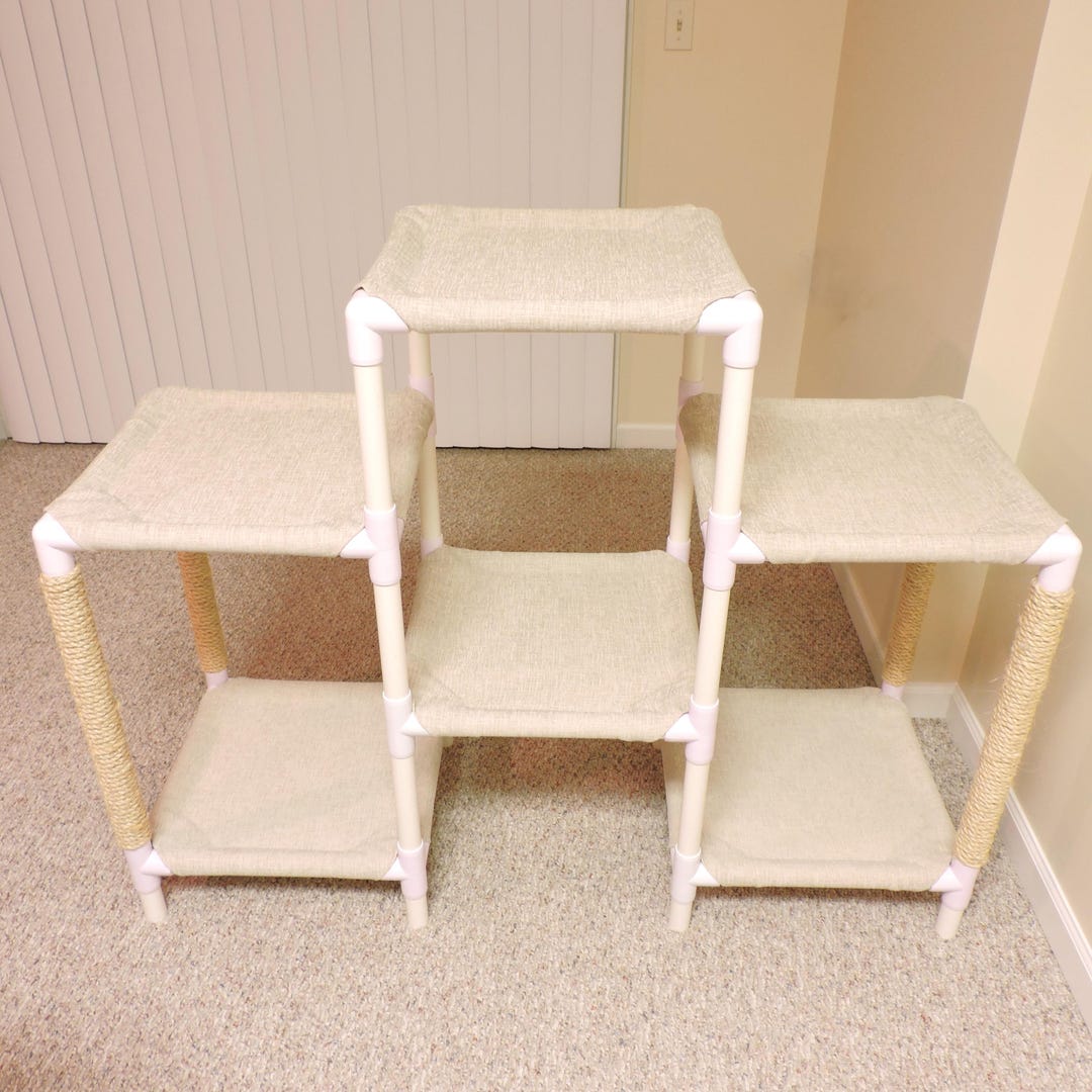 6-tier Cat Tower: PVC Catio With Sisal Scratching Post - Etsy