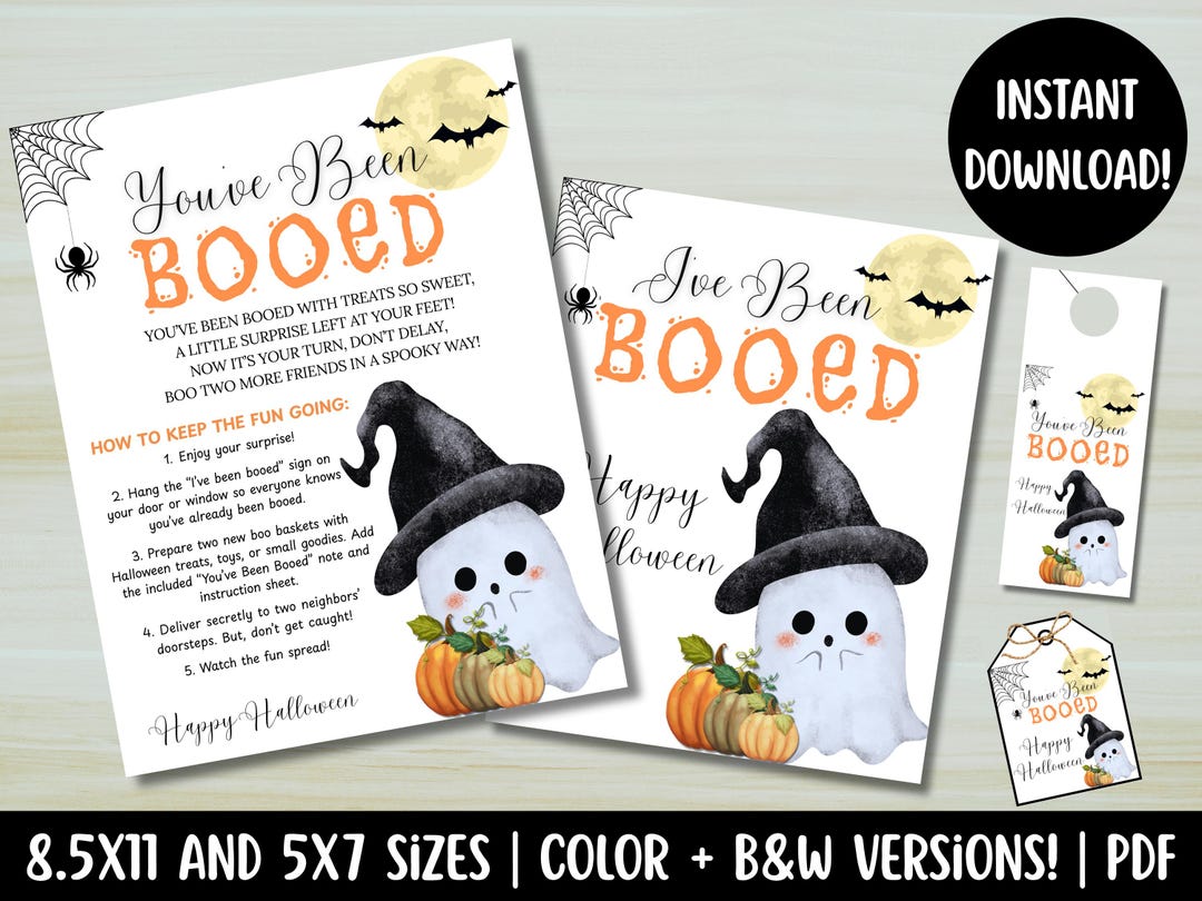 You've Been Booed Printable Kit | Halloween Game (instant Download PDF ...