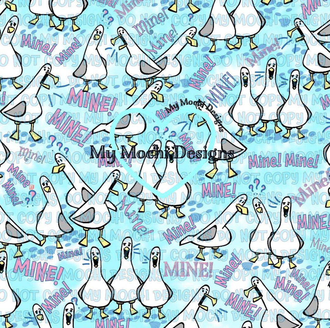 Mine Birds Nemo Watercolor Digital Seamless Pattern 300 DPI Commercial ...