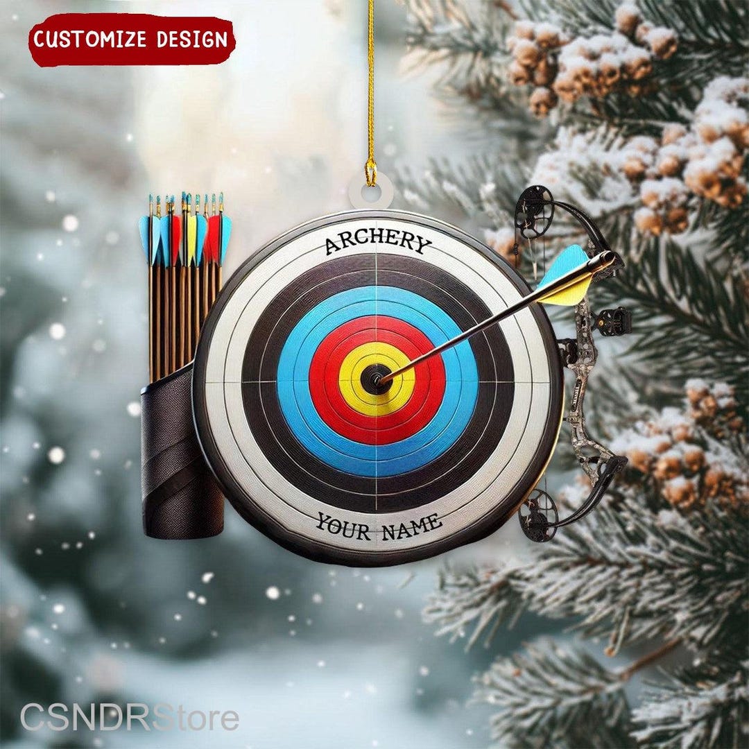 Personalized Archery Target Shaped Ornament, Archery Lover Gift ...