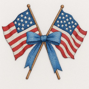 Embroidery American Flag Digital File, 4th of July Embroidered, Faith ...