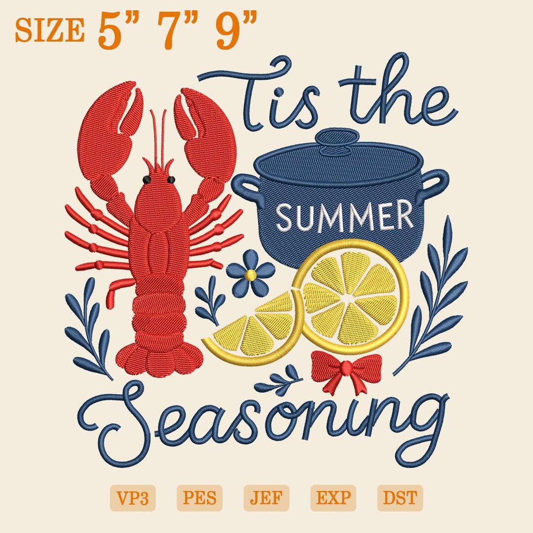 Embroidery Crawfish Boil Season Digital, Crawfish Png, Funny Summer ...