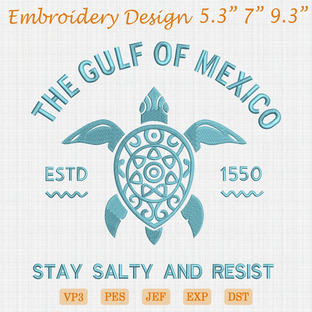 Embroidery Gulf of Mexico Stay Salty Resistance File, Resist Embroidery ...