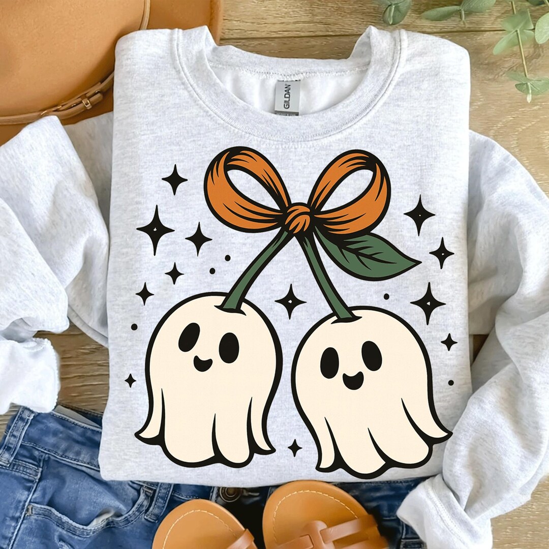 Ghost Cherries Png, Cute Ghost Design, Halloween Ghost Png, Fall ...