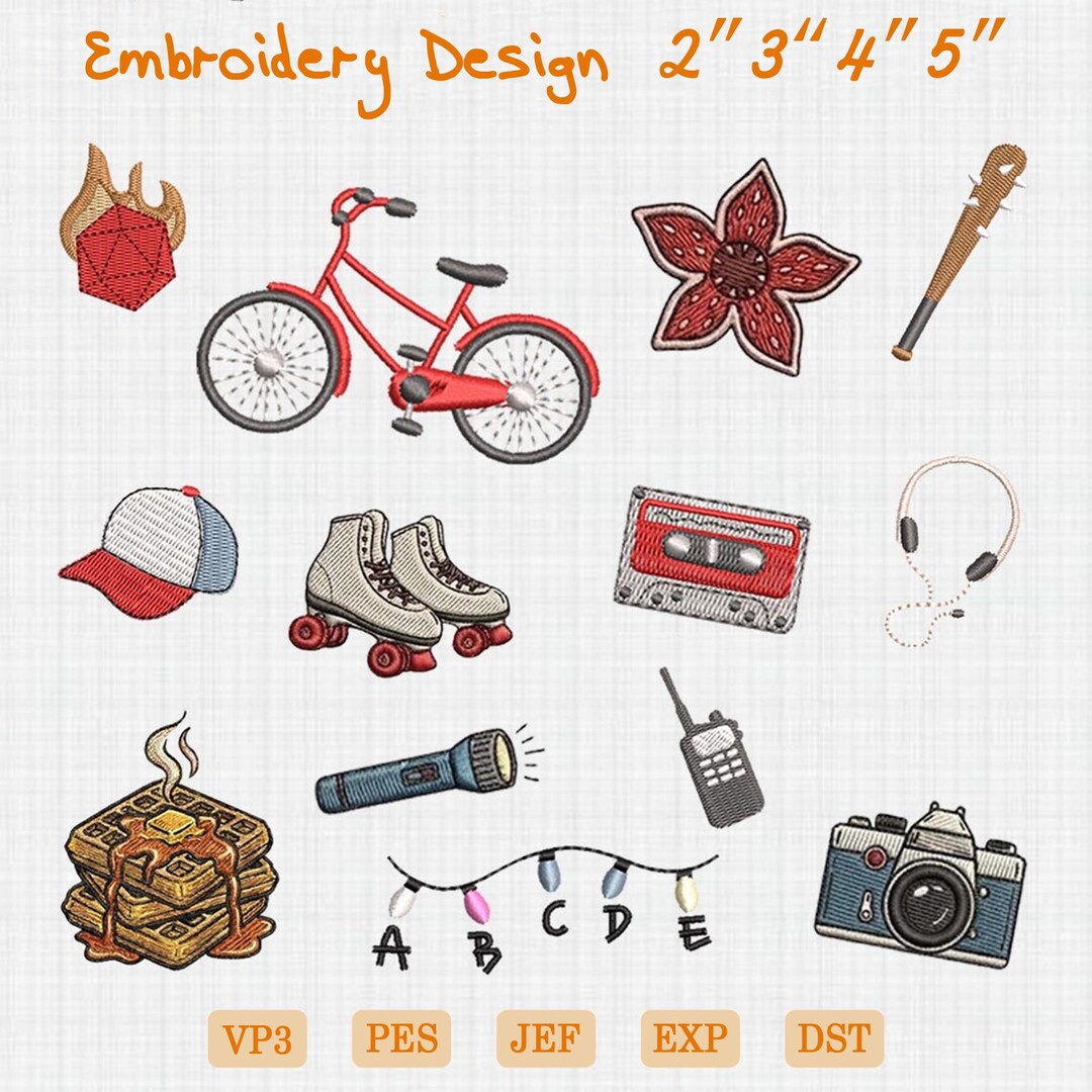 Stranger Inspired Icons Embroidery Design, Bundle Stranger Design, the ...