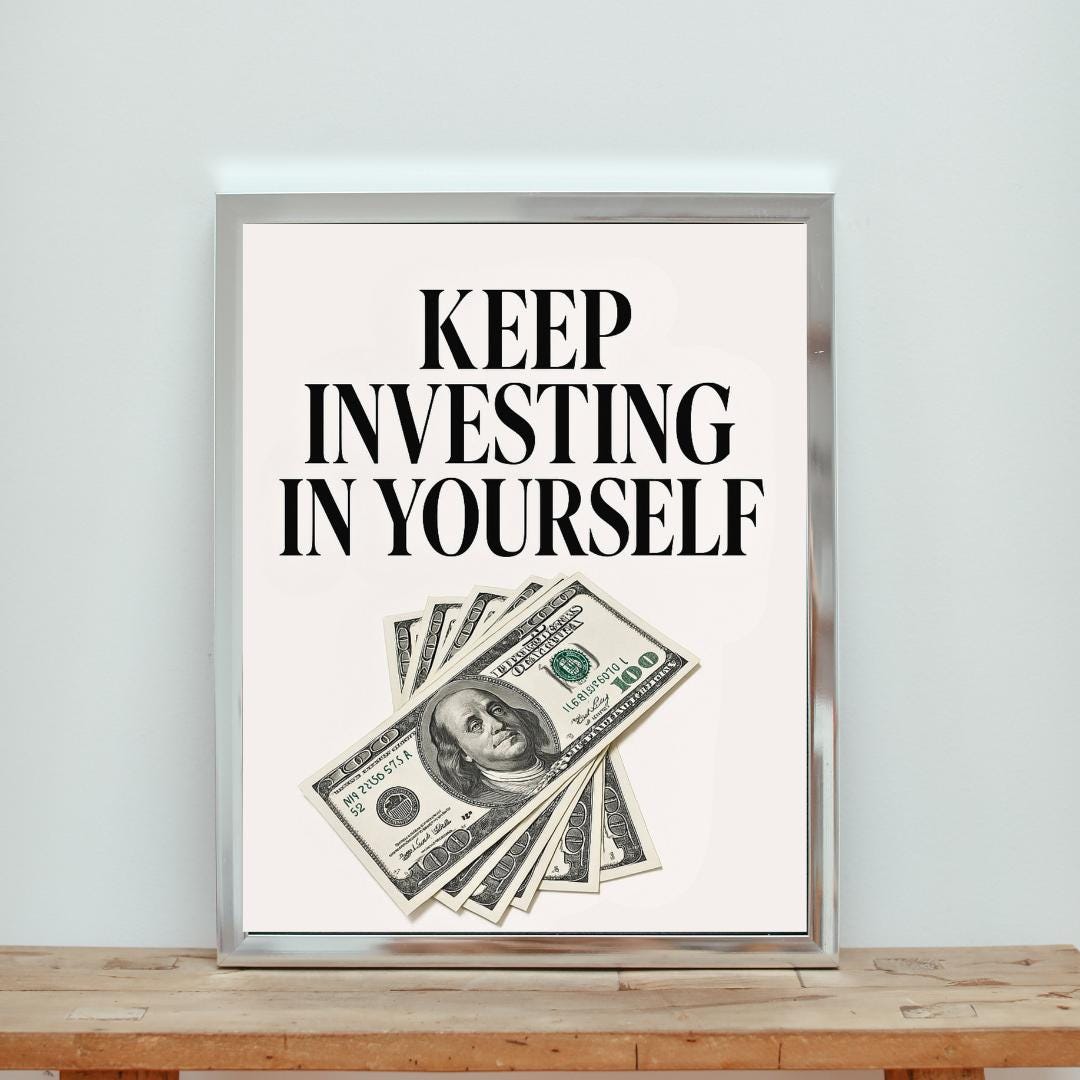Keep Investing in Yourself Wall Art – Printable Money Motivation Decor ...