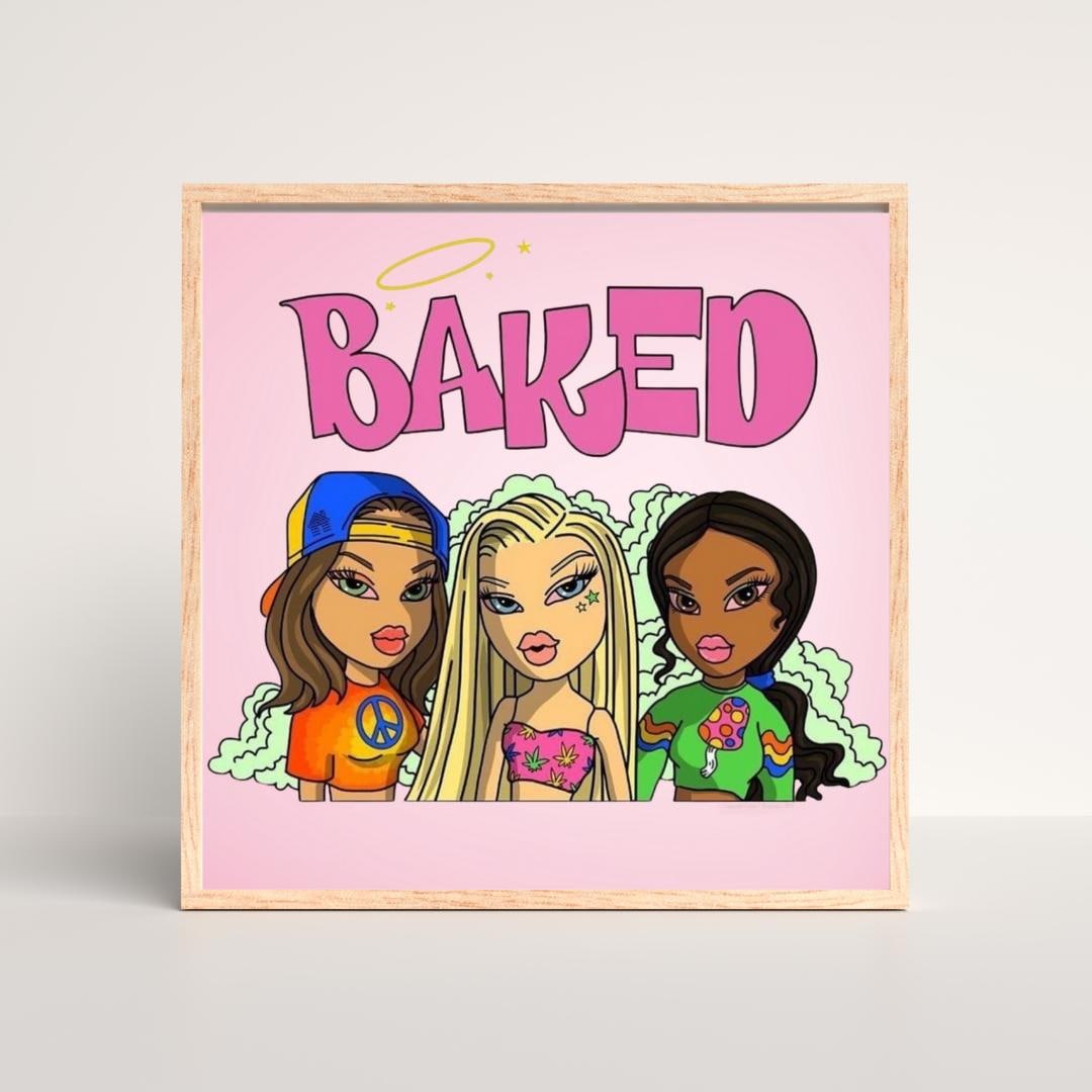 Baked Bratz Weed Wall Art - Funny Aesthetic Printable Poster, 420 ...