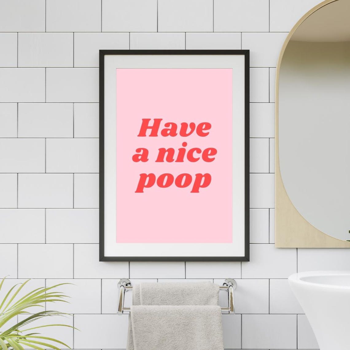 Funny Bathroom Wall Art - Have a Nice Poop Print, Cute & Aesthetic ...