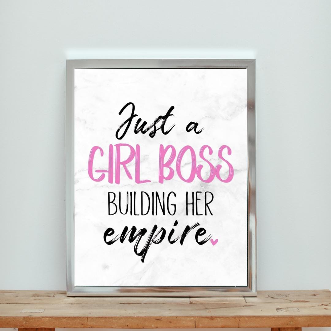 Girl Boss Wall Art Printable – Feminine Office Decor, Motivational ...