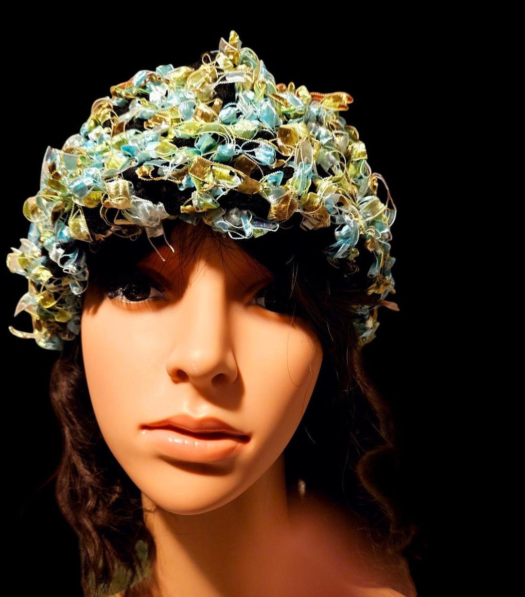 Handmade Artsy Hat, Wearable Art Crochet Hat, Unique Art to Wear Hat ...
