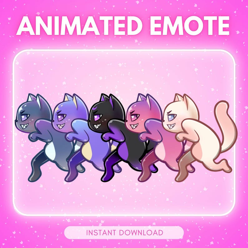 ANIMATED Emotes Twitch & Discord - Cat Raid Emote