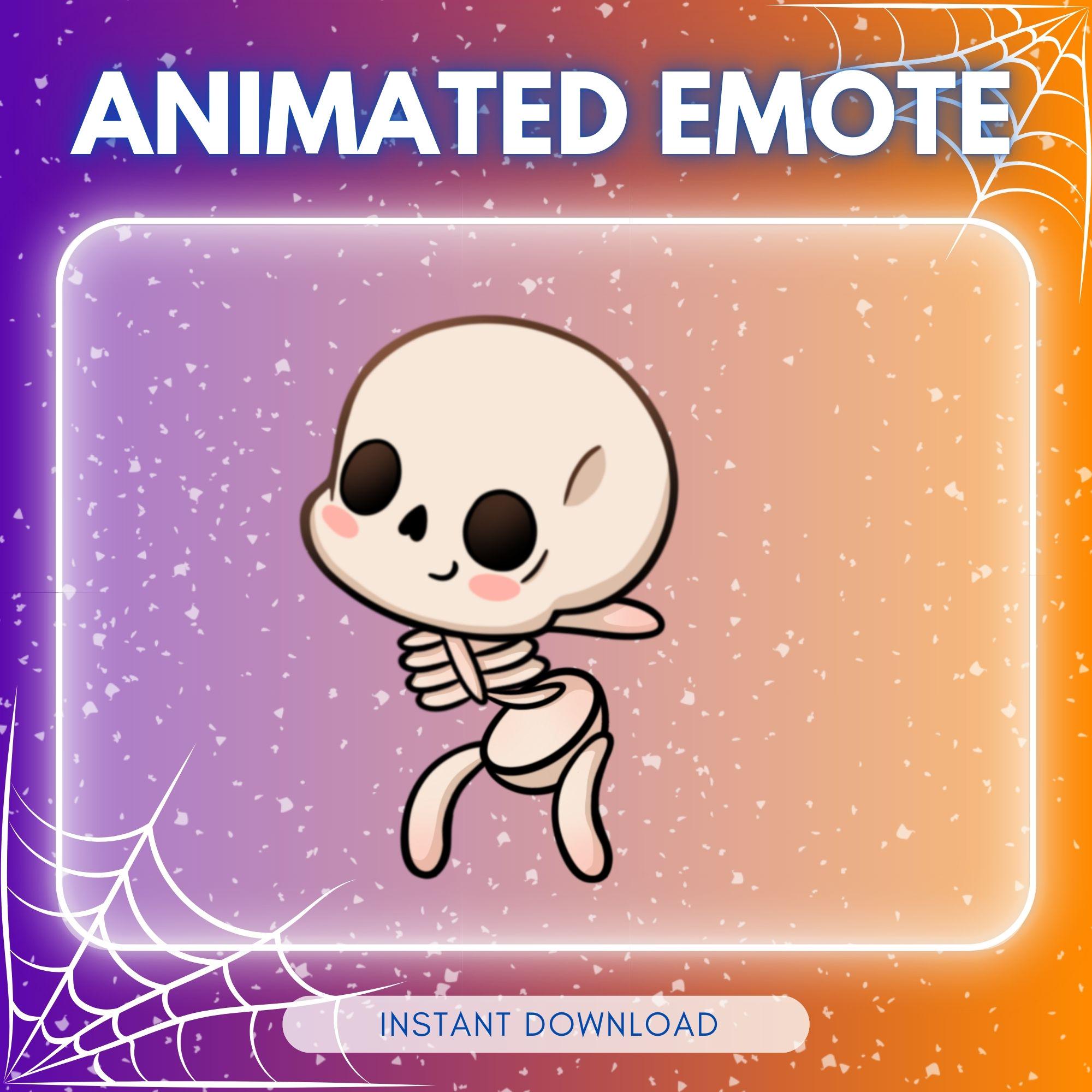 ANIMATED Emote Twitch & Discord - Cute Headbanging Skeleton