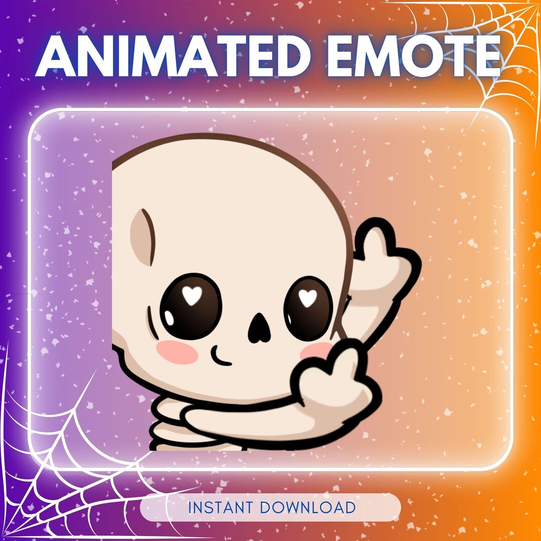 ANIMATED Emote Twitch & Discord - Cute Flipping Skeleton