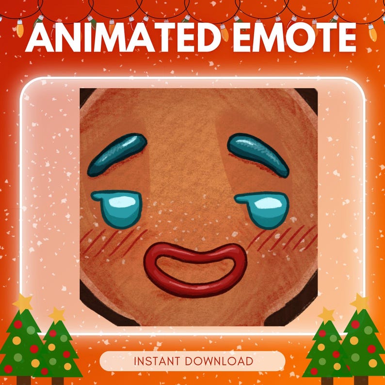 ANIMATED Emote Twitch & Discord - Cute Smirking Gingerbread