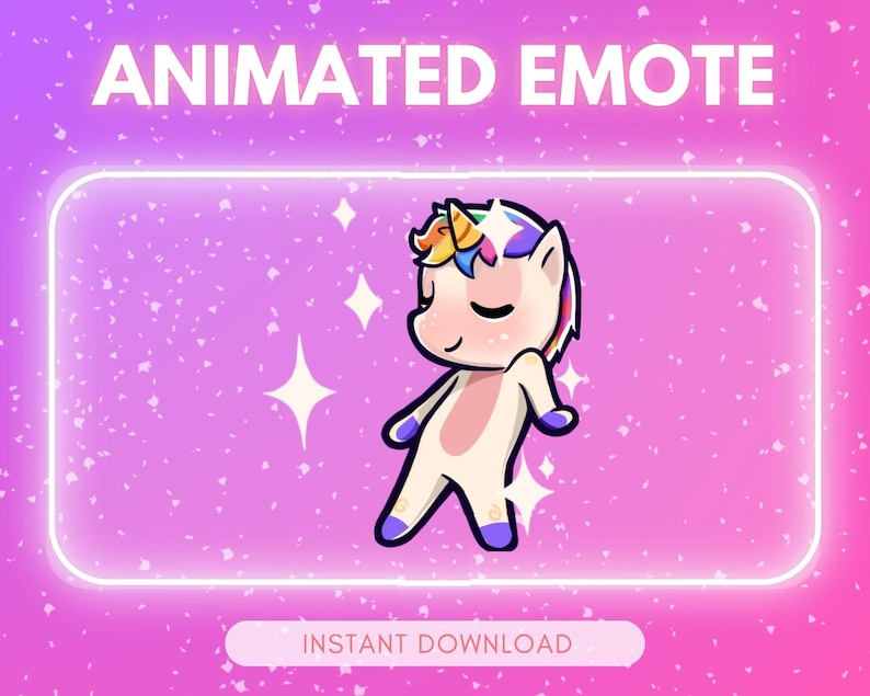 ANIMATED Emote Twitch & Discord - Cute Disco Dancing Unicorn