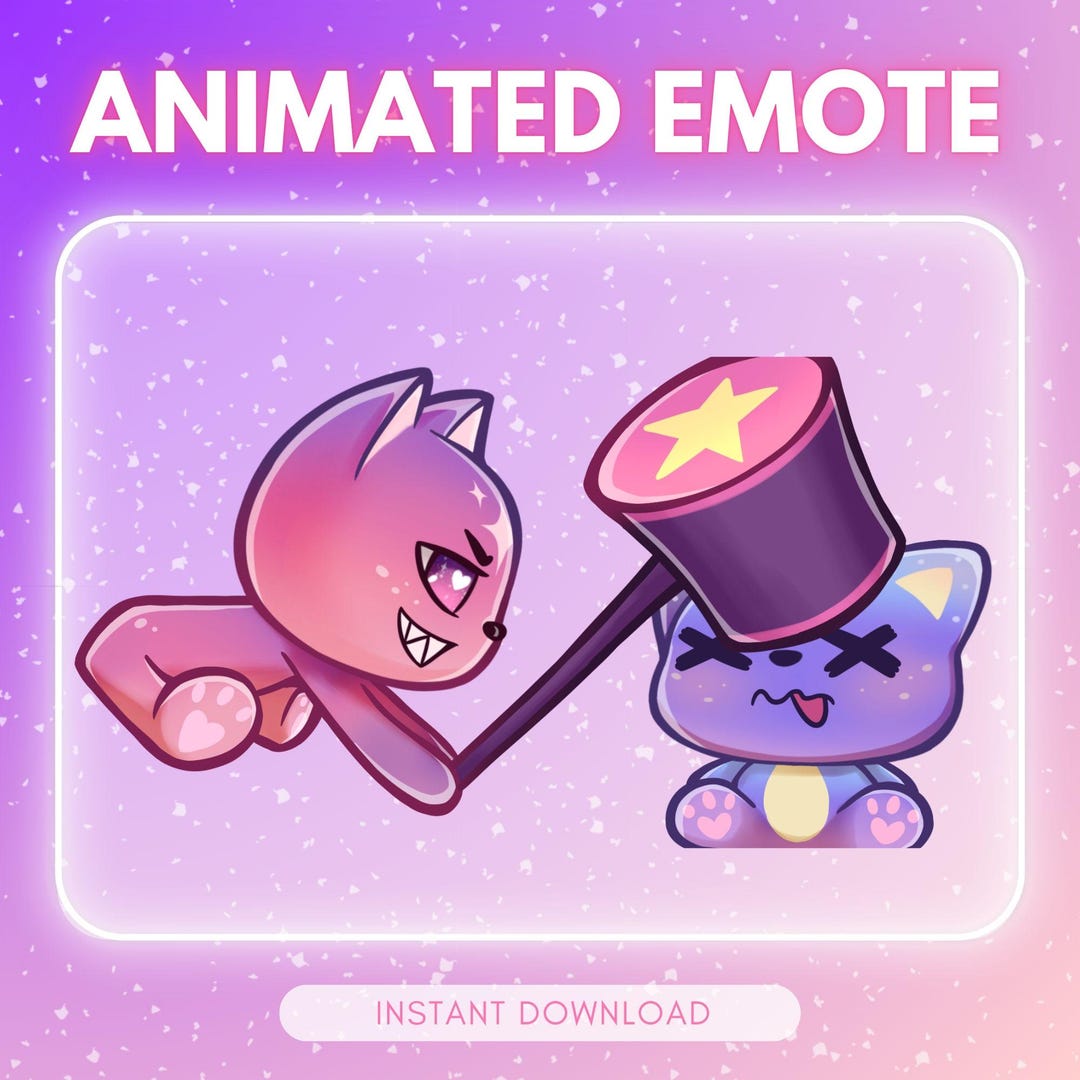 Emotes animados para Twitch e Discord - Emote de gato chibi dando uma ...