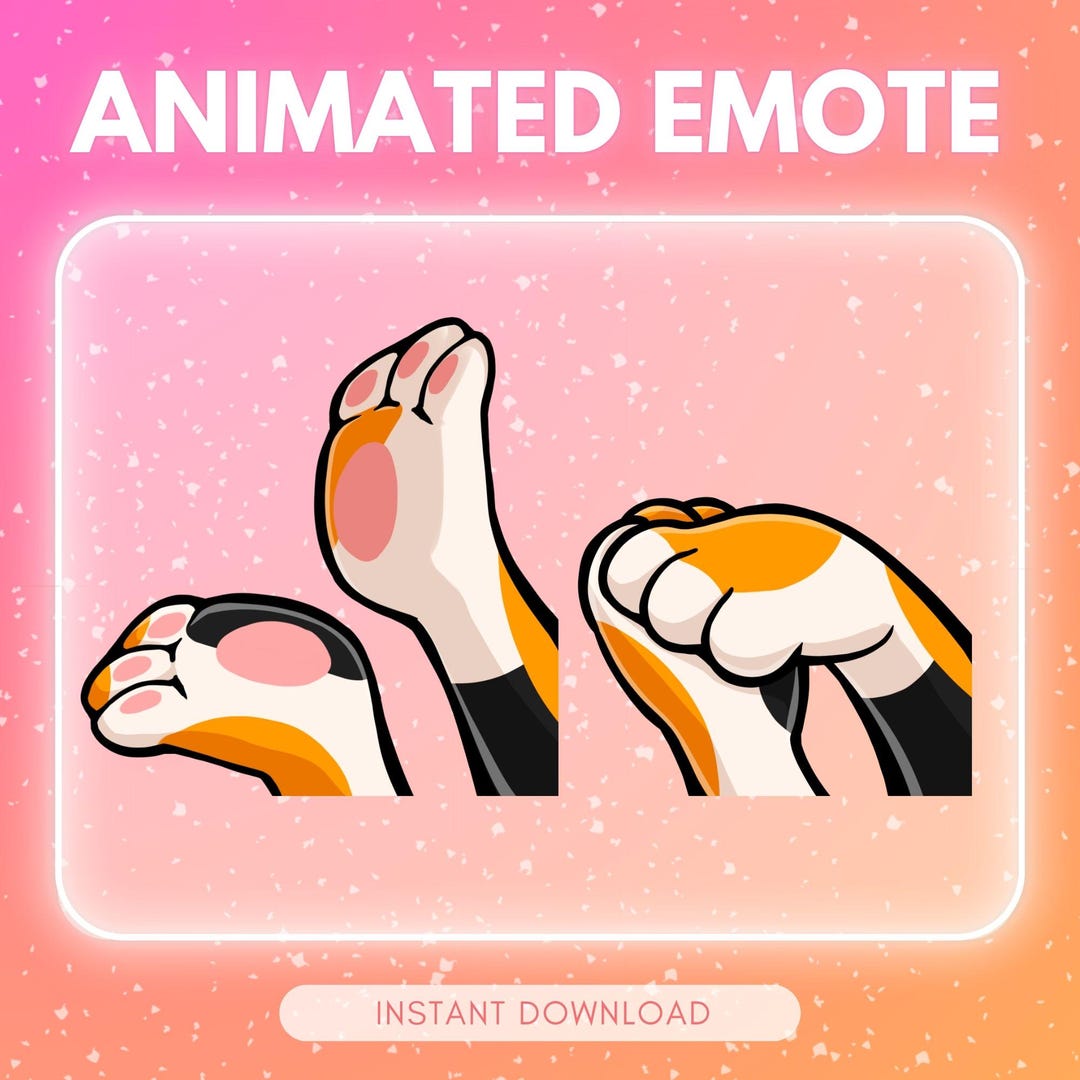 Animated Calico Cat Paw Clap Emote: Twitch & Discord (instant Download ...