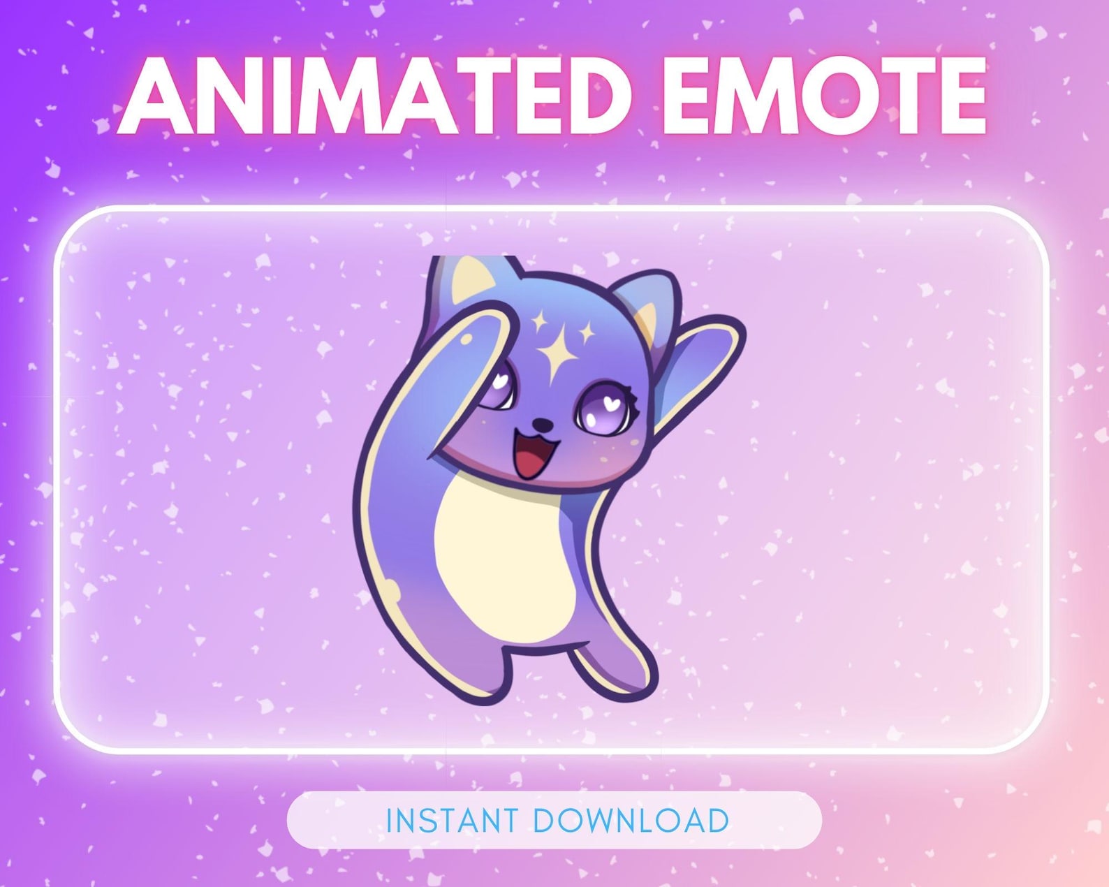 ANIMATED Emote Twitch & Discord - Cute Purple Cosmic Dancing Kitty Cat